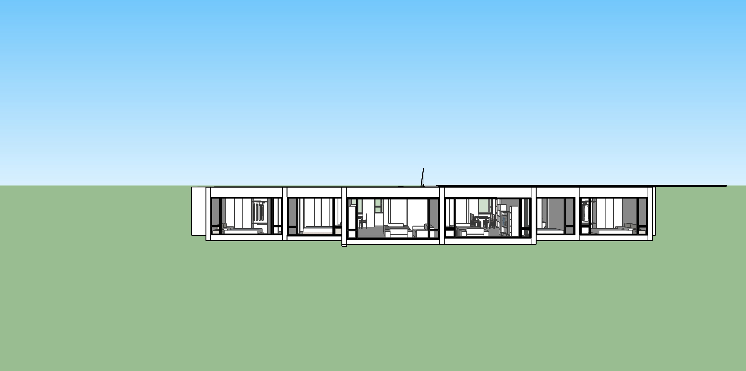简约现代风建筑剖面图住宅空间结构分层展示插画 Ai智能生成设计模板 千图ai